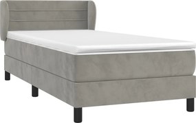 vidaXL Box spring postel s matrací 90x200 cm samet [3127530] Barva: Černá