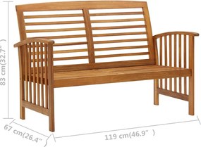 Zahradní lavice 119 cm masivní akáciové dřevo 310259