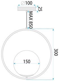 Toolight Závěsné osvětlení Modern D13 G110-1W černé