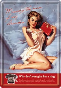 Postershop Plechová pohlednice - Missing the Man of My Dreams