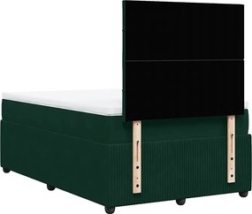 Box spring postel s matrací tmavě zelená 120x190 cm samet 3292289
