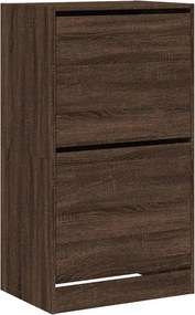 Botník se 2 výklopnými zásuvkami hnědý dub 60 x 42 x 108 cm 3214391