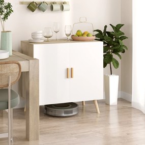 HOMCOM Buffet, úložná skříň s bambusovými úchyty, nastavitelnou policí a zvýšeným podstavcem, pro obývací pokoj, kuchyň a jídelnu, 76 x 41,2 x 74 cm,…