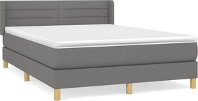 Box spring postel s matrací tmavě šedá 140x200 cm textil 3130354