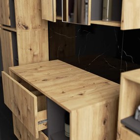 Skříňka pod umyvadlo VAMI W90 2SZ dub artisan / garafitová / šedá