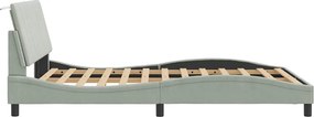 Rám postele bez matrace Hanko světle šedá 120 x 200 cm samet 3207837