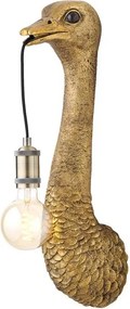 Bronzová antik nástěnná lampa pštros Ostrich bronze - 18*15*57 cm / E27