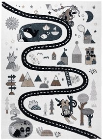 Dywany Łuszczów Dětský kusový koberec Fun Route Street animals cream - 120x170 cm