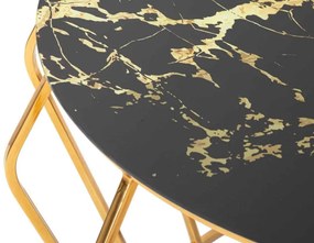 Designový konferenční stolek Addolorata 78 cm černý / zlatý