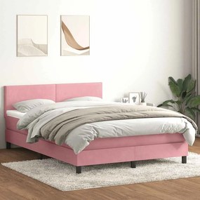 Box spring postel s matrací růžová 160x210 cm samet 3316028