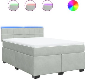 Box spring postel s matrací světle šedá 160x200 cm samet 3288654