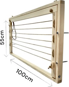 Nástěnný dřevěný sušák na prádlo – držák na ručníky – široký, světlý, na balkon, do koupelny