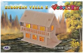 WOODCRAFT Dřevěné 3D puzzle Vila / od 6 let / Obtížnost: jednoduchá