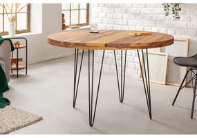 Massive home | Kulatý jídelní stůl Makassar 120 cm masiv sheesham VÝPRODEJ