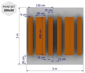 NŮŽKOVÝ PÁRTY STAN 3x3 m TENTino SMALL HEXAGON Barva: 7A - ČERVENÁ