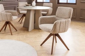 Designová otočná židle Parthenia taupe / hnědá