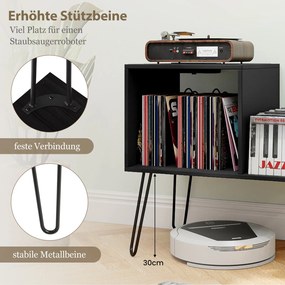 Costway Odkládací stolek s nabíjecí stanicí otočný stojan s přepážkami