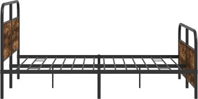 Kovový rám postele bez matrace kouřový dub 183 x 213 cm 3318640