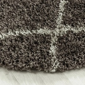 Vopi | Kusový koberec Alvor shaggy 3401 taupe - Kruh průměr 200 cm