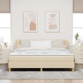 Postel s boxspringem s čelo Krémová 180 x 200 cm textil 3340232