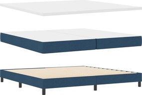 Postel s boxspringem s čelo Modrá 200 x 200 cm textil 3340114