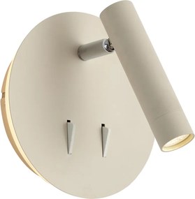 Moderní nástěnná lampa béžová včetně LED s USB-C - Croft