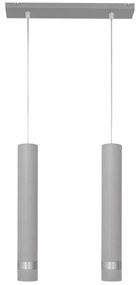 Helam LED Lustr na lanku TUBA 2xGU10/6,5W/230V šedá/lesklý chrom HE1287