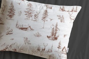 Krepový povlak na polštář Divoká příroda - hnědý Velikost: 70 x 90