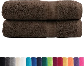 Prémiové ručníky do sprchy SOLUND 2 ks hnědé 70x140 cm 600 g/m² 137236