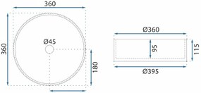 Skleněné umyvadlo na desku REA Ingrid 36x36 cm transparent