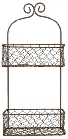 Drátěná závěsná polička se 2 košíky Filaire – 20x12x45 cm