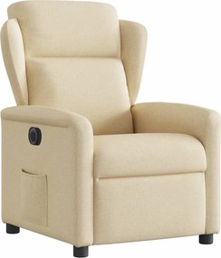 Elektrické polohovací křeslo krémové textil 3303122