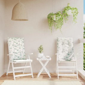 vidaXL Podušky na židli vysoké opěradlo 2 ks 120x50x3 cm textil [361268] Barva: Bílo-zelená