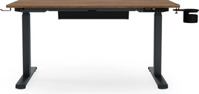 Elektrický stůl s regulací výšky ergonomický antracitový/ořech,1200x600 mm: ARIA