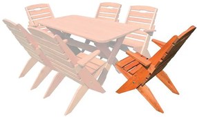 Drewmax MO109 židle - Zahradní židle z masivního smrkového dřeva 50x60x80cm - Ořech