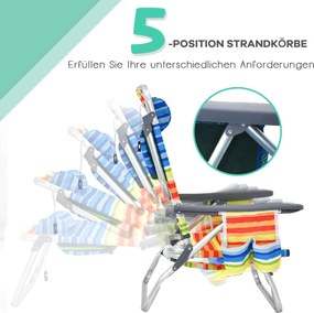 Costway 3dílná sada plážových židlí a stolu, venkovní lehátka