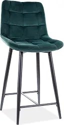 Nábytkáři ORFA CHIC H2 Velvet -barová židle, látka TM. ZELENÁ Bluvel 78/nohy černý kov  (S) -(CHICH2VCZ)-1BALÍK)(K150-E)