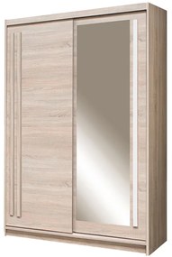 EFFECT s | šatní skříň EF2 se zrcadlem | 150 cm | sonoma/andersen