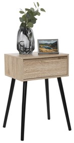 Příruční - noční stolek ALYSANDRA TYP 1 lamino dub, nohy masiv, barva černá
