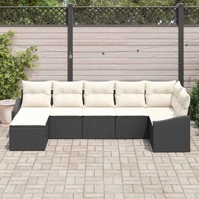 Set pohovek 7 ks Černá polyratan 3346807