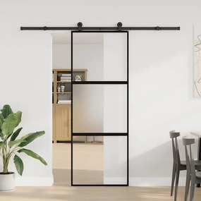 Posuvné dveře s kováním 76x205 cm tvrzeného sklo a hliník 3332950