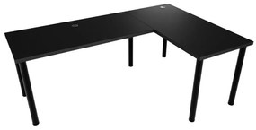 Rohový herní pc stůl Gamer N (černá) (P). 1054972