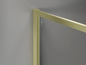 Mexen Kioto-F sprchová stěna Walk-in s rámem 140 x 202 cm, transparentní 8 mm, zlatá kartáčovaná - 800-140-104-55-00