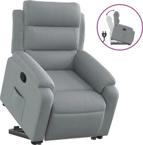 Zvedací polohovací křeslo světle šedé textil 3204980
