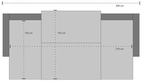 Rozkládací sedací souprava FIRE U - béžová - manšestr - LINCOLN 03