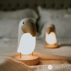 Mary's LED noční lampička a Bluetooth reproduktor 2v1 - tukan, bílý