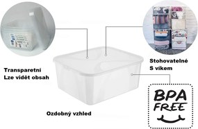 Úložný box, s víkem, Rotho LONA, 5l (box na dámské boty)