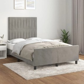 Rám postele bez matrací světle šedá 120x190 cm samet 3270590