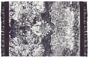 Viskózový koberec 160 x 230 cm fialový/ bílý AKARSU Beliani