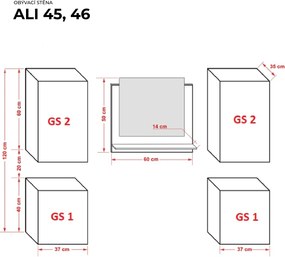 Ral Koupelnová stěna ALI 45 - Černý lesk